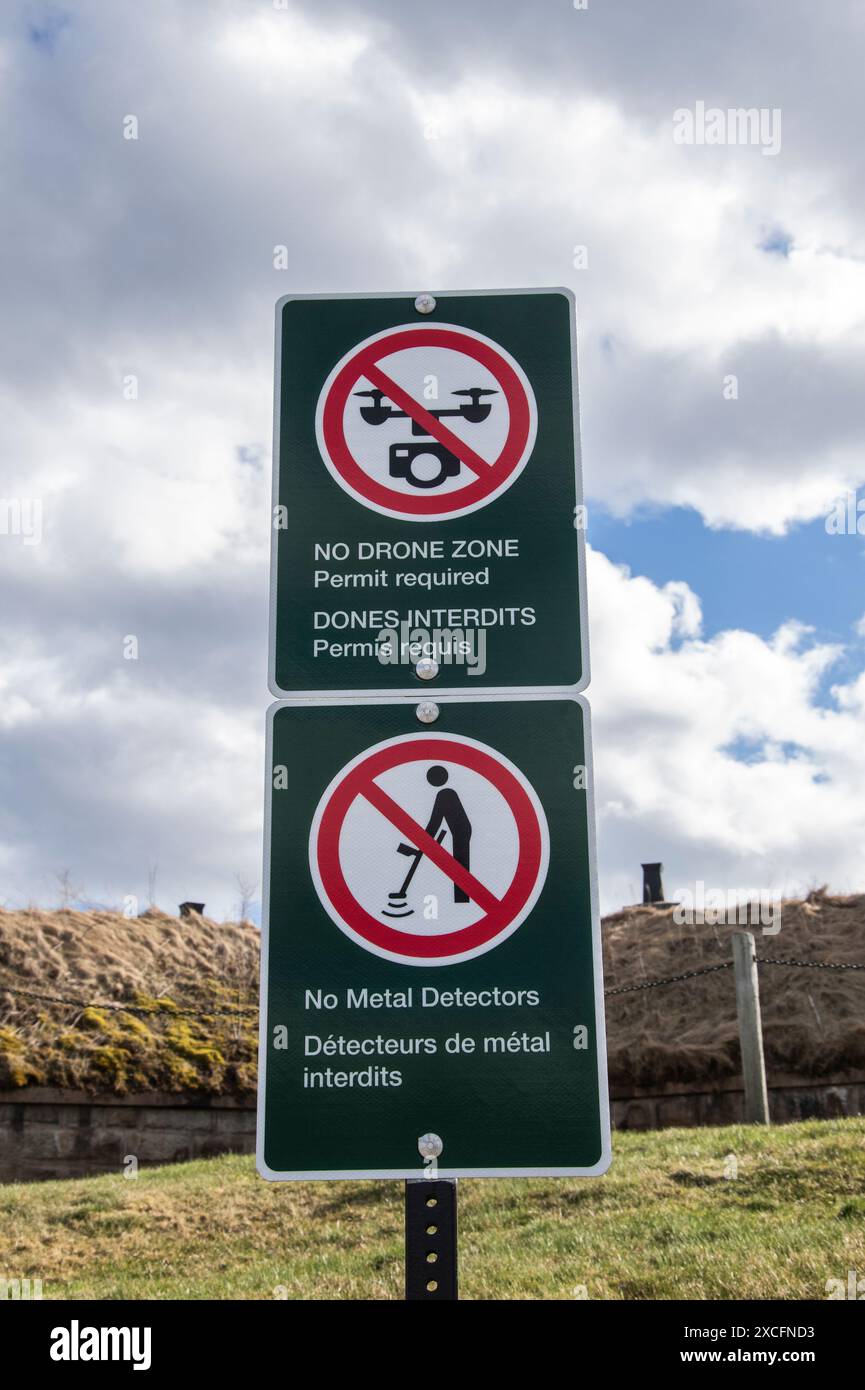 No drones and metal detecting signs at the Citadel in downtown Halifax ...