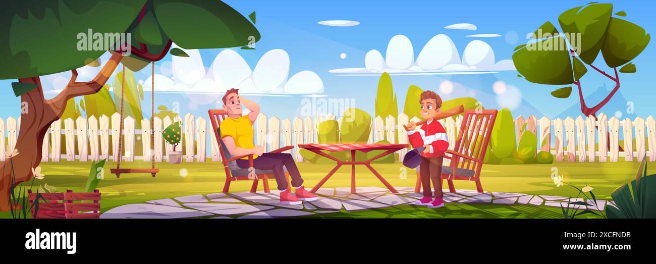 Cartoon father and son hi-res stock photography and images - Alamy