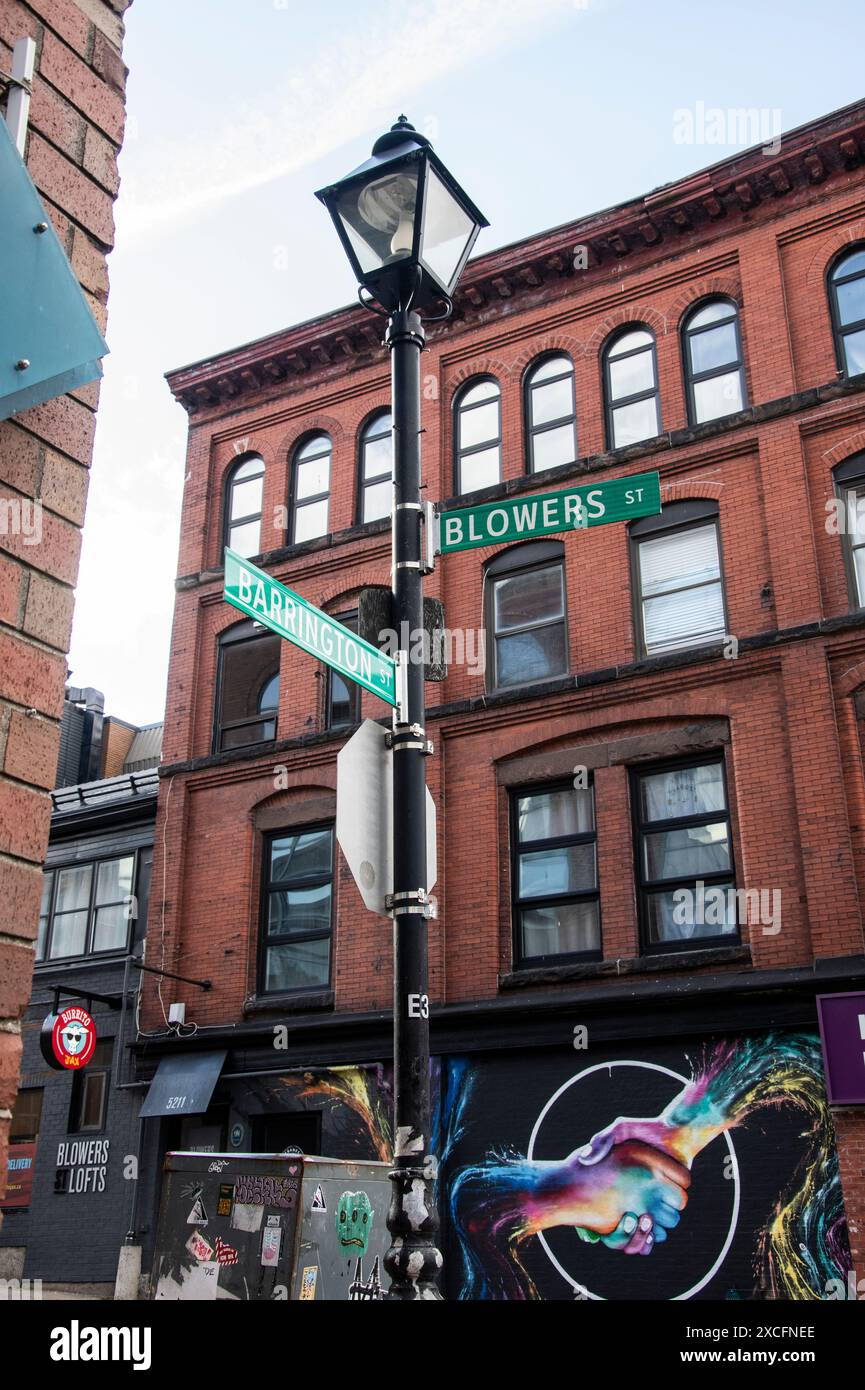 Blowers and Barrington Street signs in downtown Halifax, Nova Scotia ...