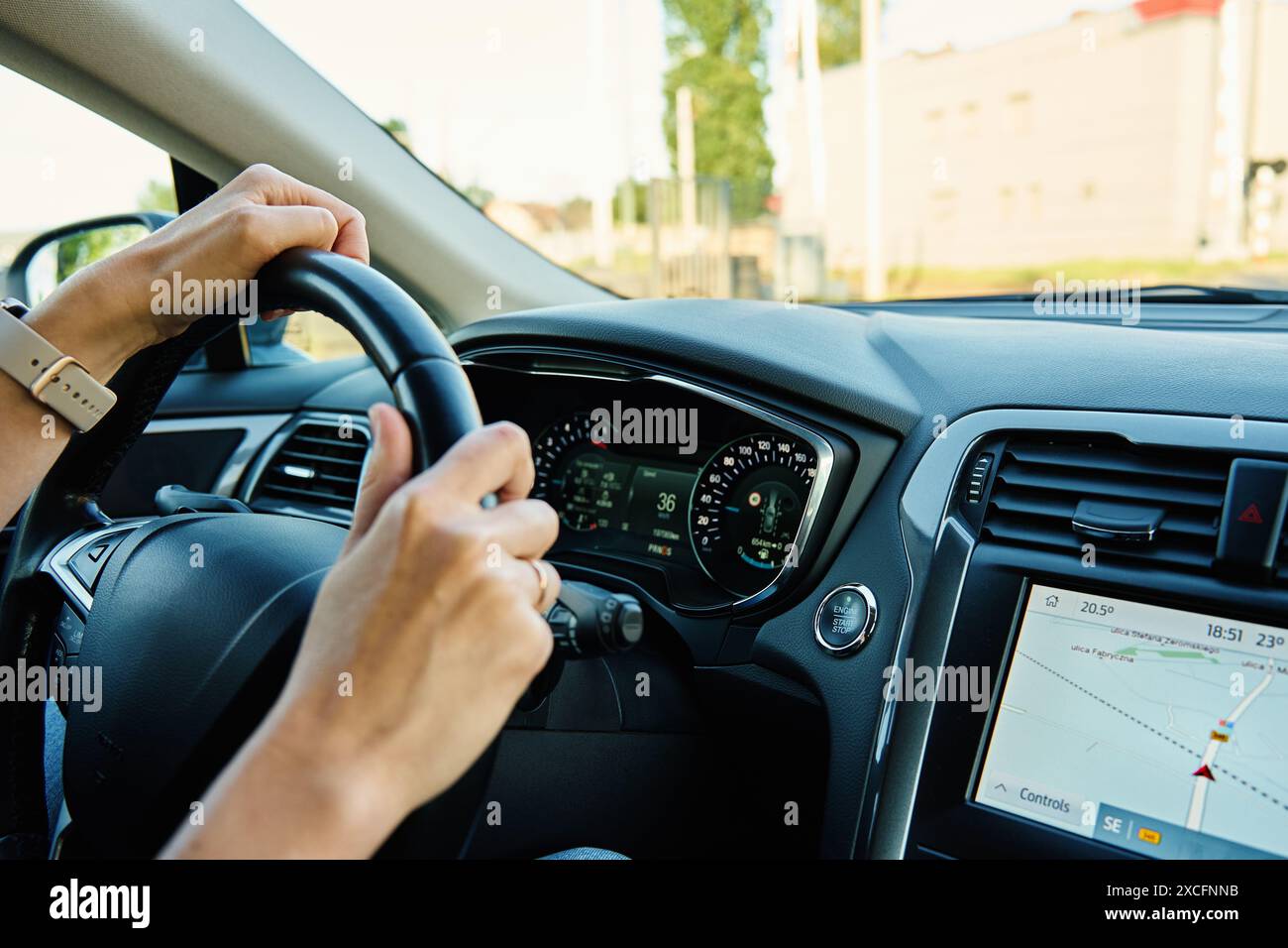 Driver inside modern car motion hi-res stock photography and images - Alamy