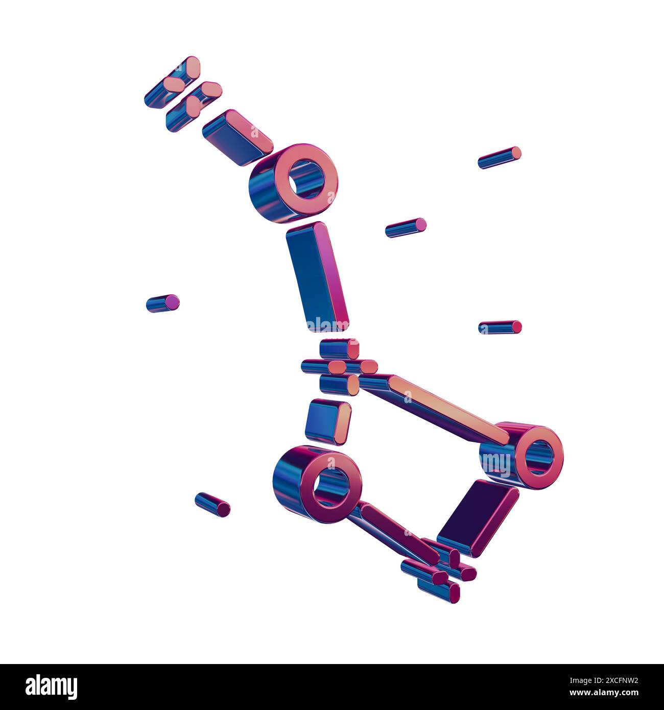 3D Neon Retro Icon - Constellation with Floating Symbols Stock Photo ...