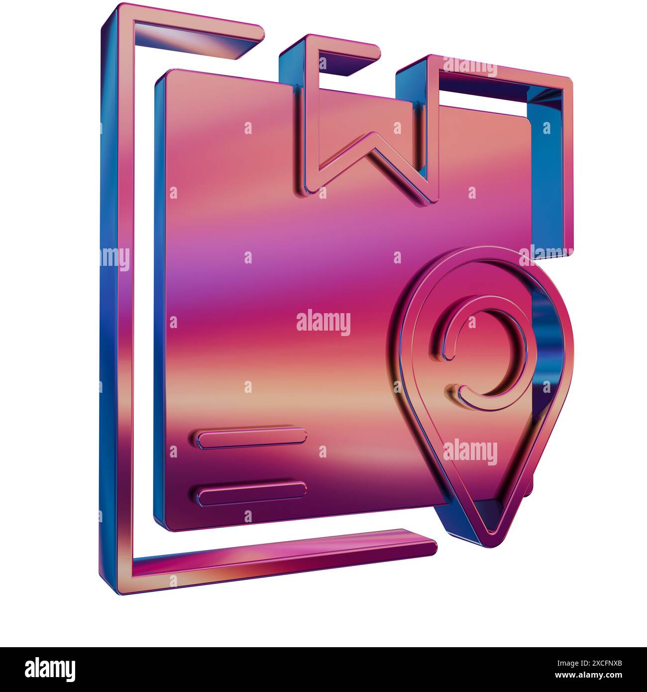 3D Neon Retro Icon - Delivery Box Tracking Symbol Online Shopping Stock ...