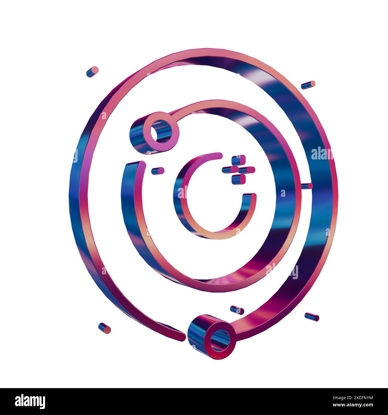 3D Neon Retro Icon - Solar System with Floating Symbols Stock Photo - Alamy