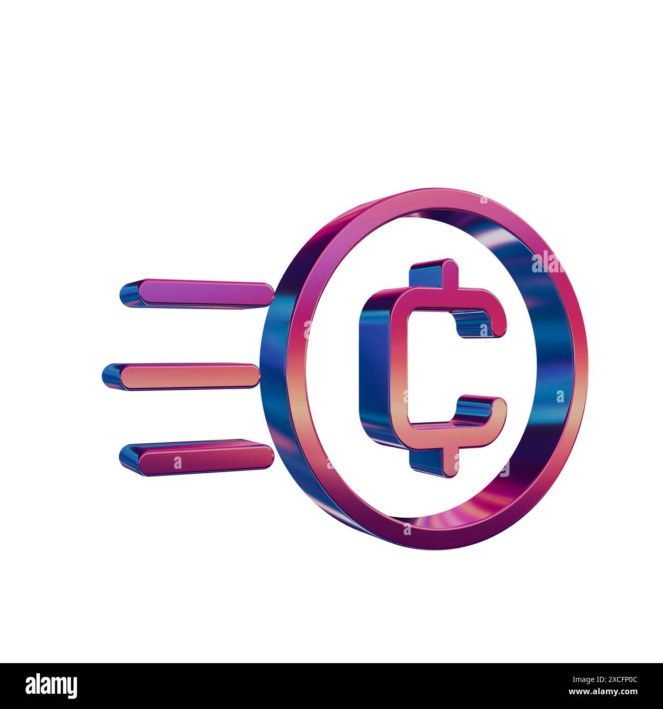 3D Neon Retro Icon - Cryptocurrency Circuit Coin Symbol Stock Photo - Alamy