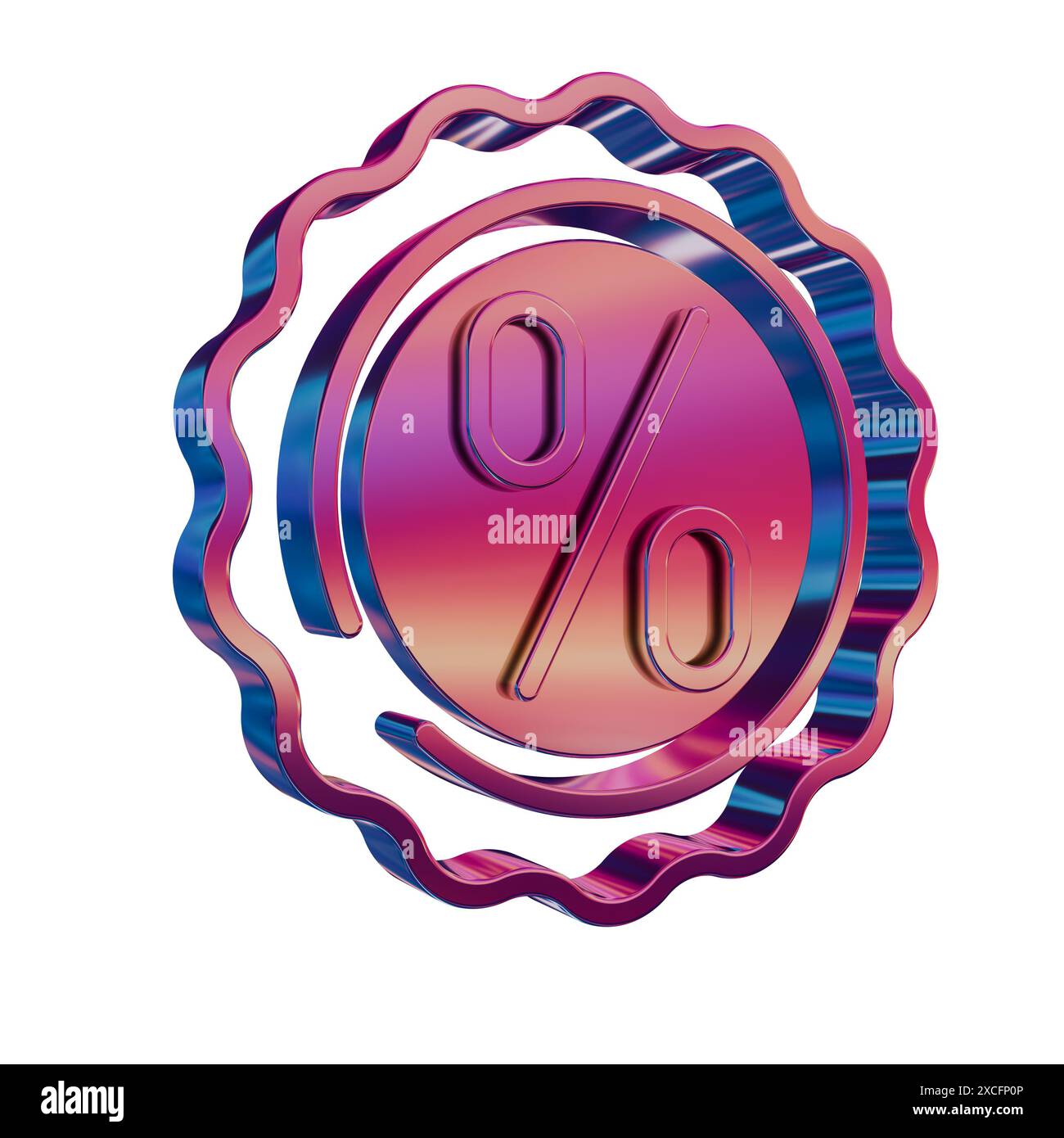 3D Neon Retro Icon - Percent Badge Symbol Online Shopping Stock Photo ...