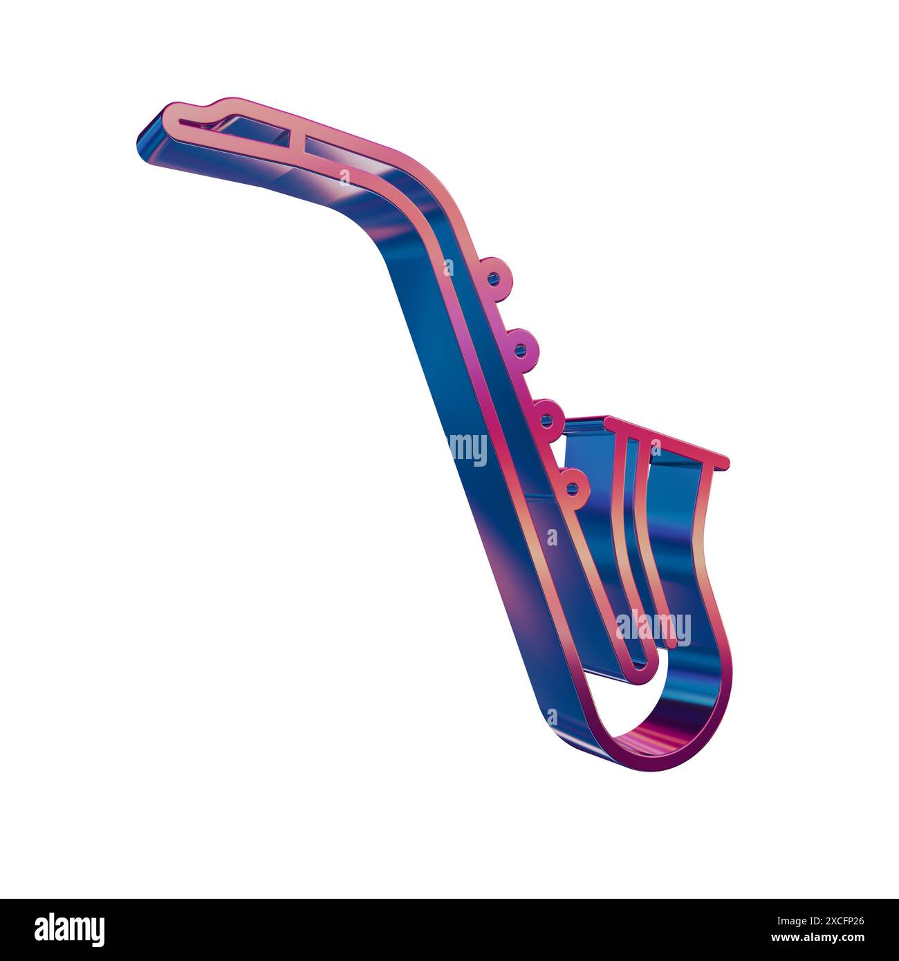 3D Neon Retro Icon - Retro Inclined Clarinet Stock Photo - Alamy