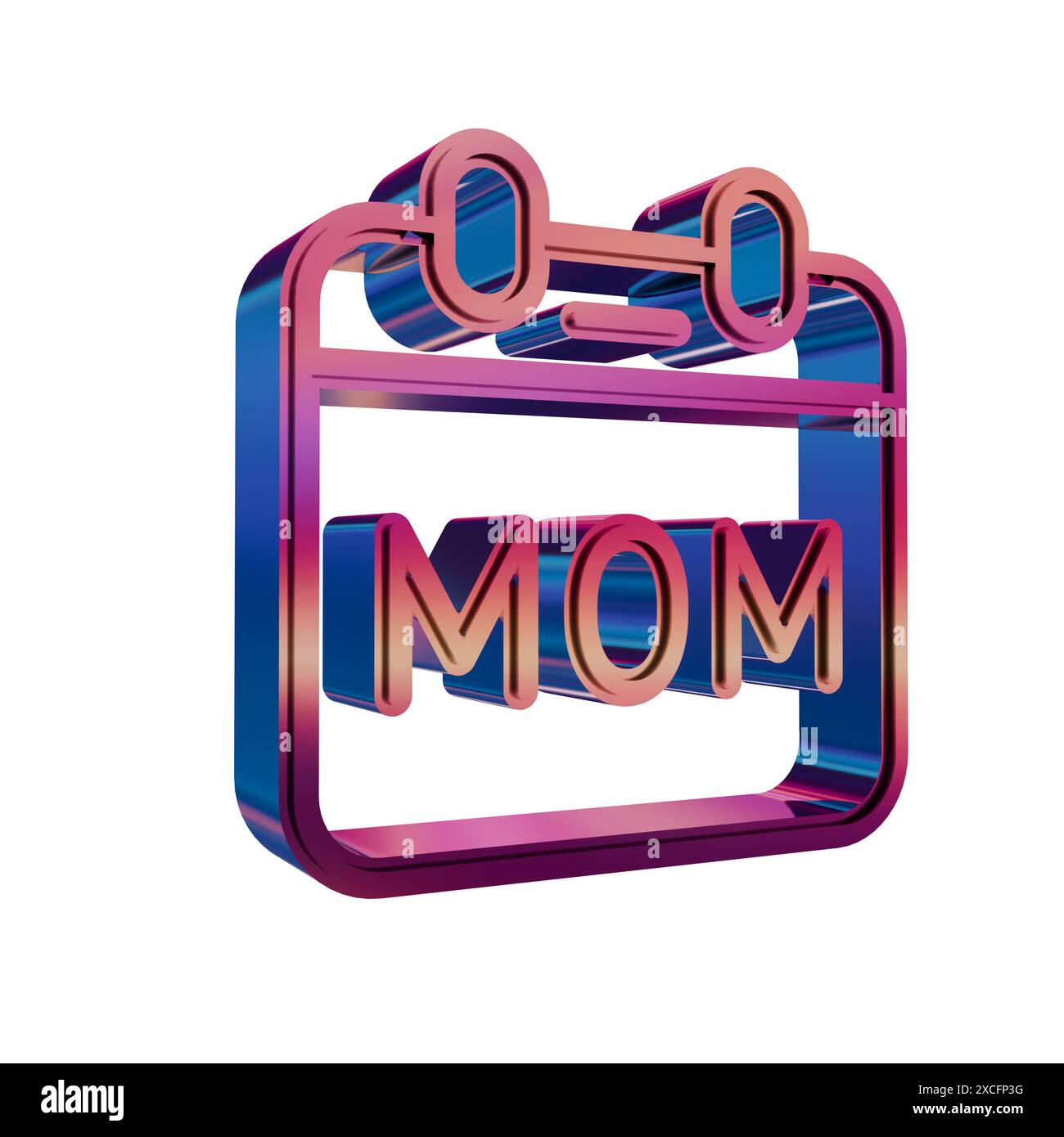 3D Neon Retro Icon - Calendar with heart Stock Photo - Alamy