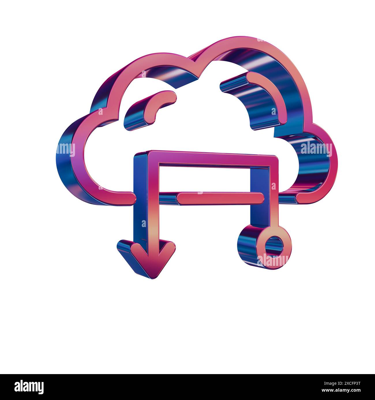 3D Neon Retro Icon - Cloud with Database symbol Stock Photo - Alamy