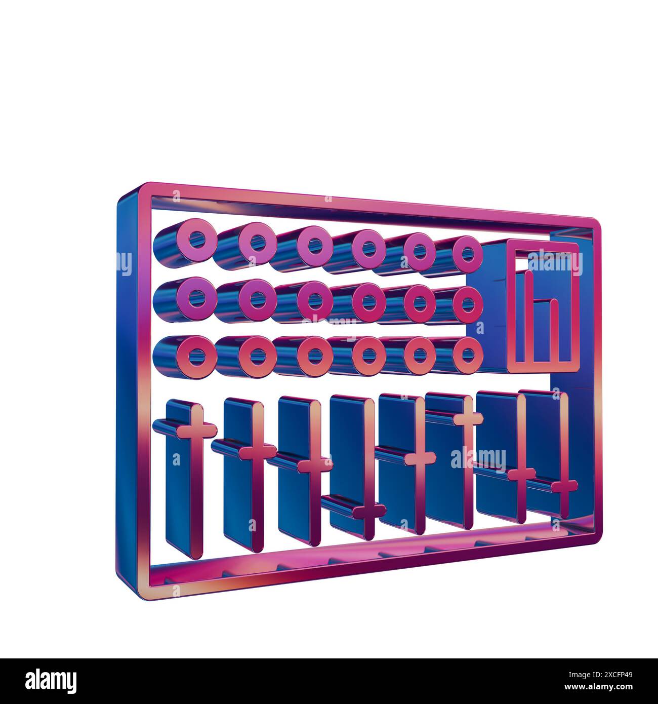 3D Neon Retro Icon - Retro DJ Mixer Stock Photo - Alamy