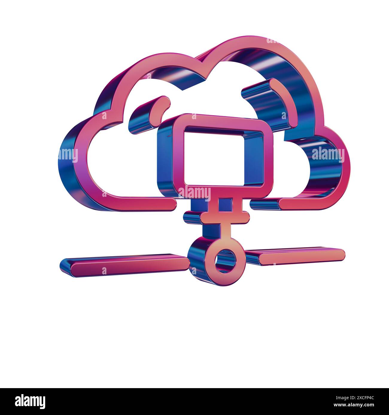Cloud computing icon 3d neon hi-res stock photography and images - Alamy