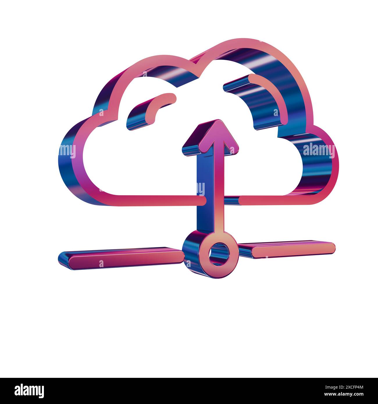 3D Neon Retro Icon - Cloud with Database Server Stock Photo - Alamy