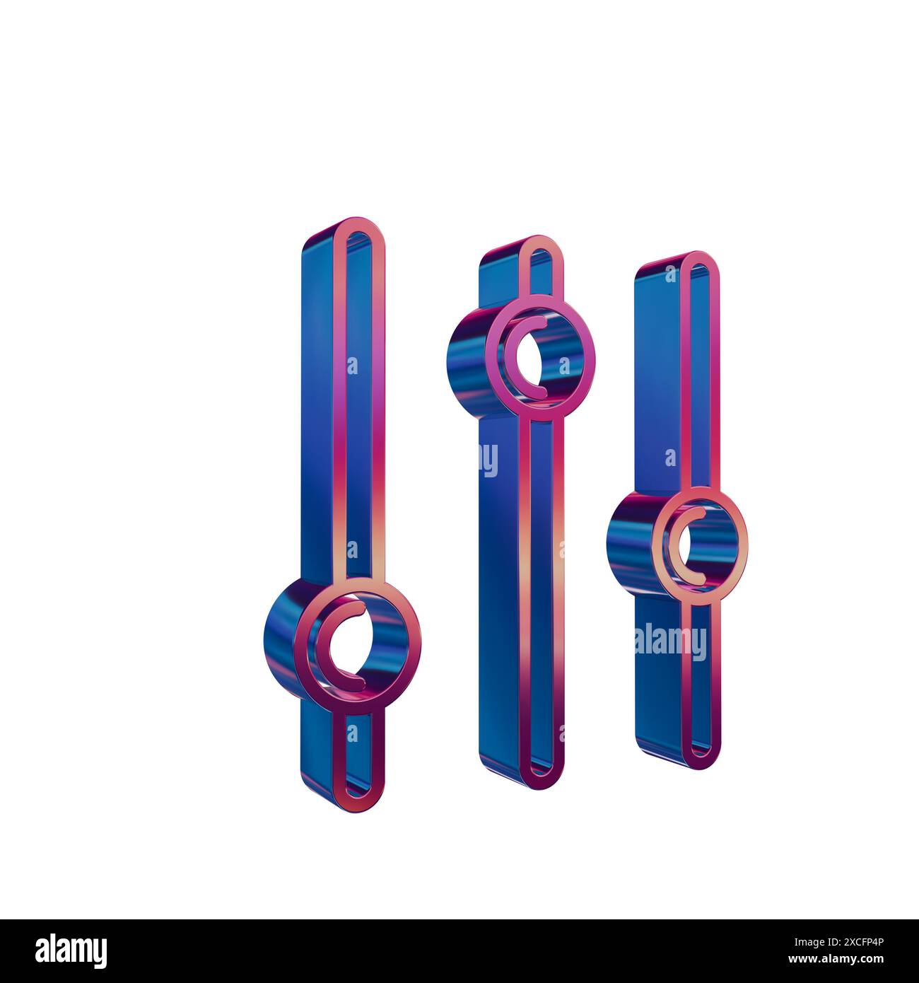 3D Neon Retro Icon - Three Equalizer Bars Stock Photo - Alamy