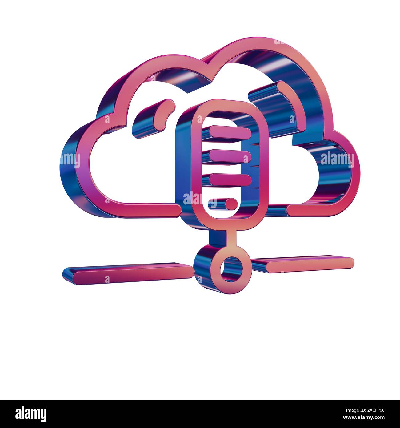 3D Neon Retro Icon - Cloud with Database Server Stock Photo - Alamy