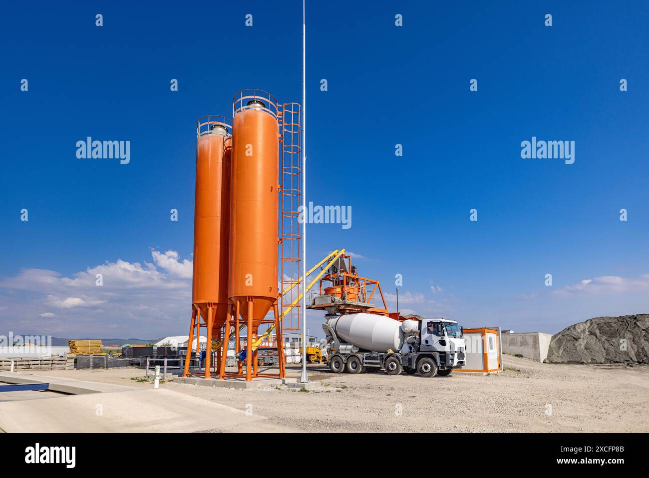 Industrial cement plant on sunny day, construction concept Stock Photo ...