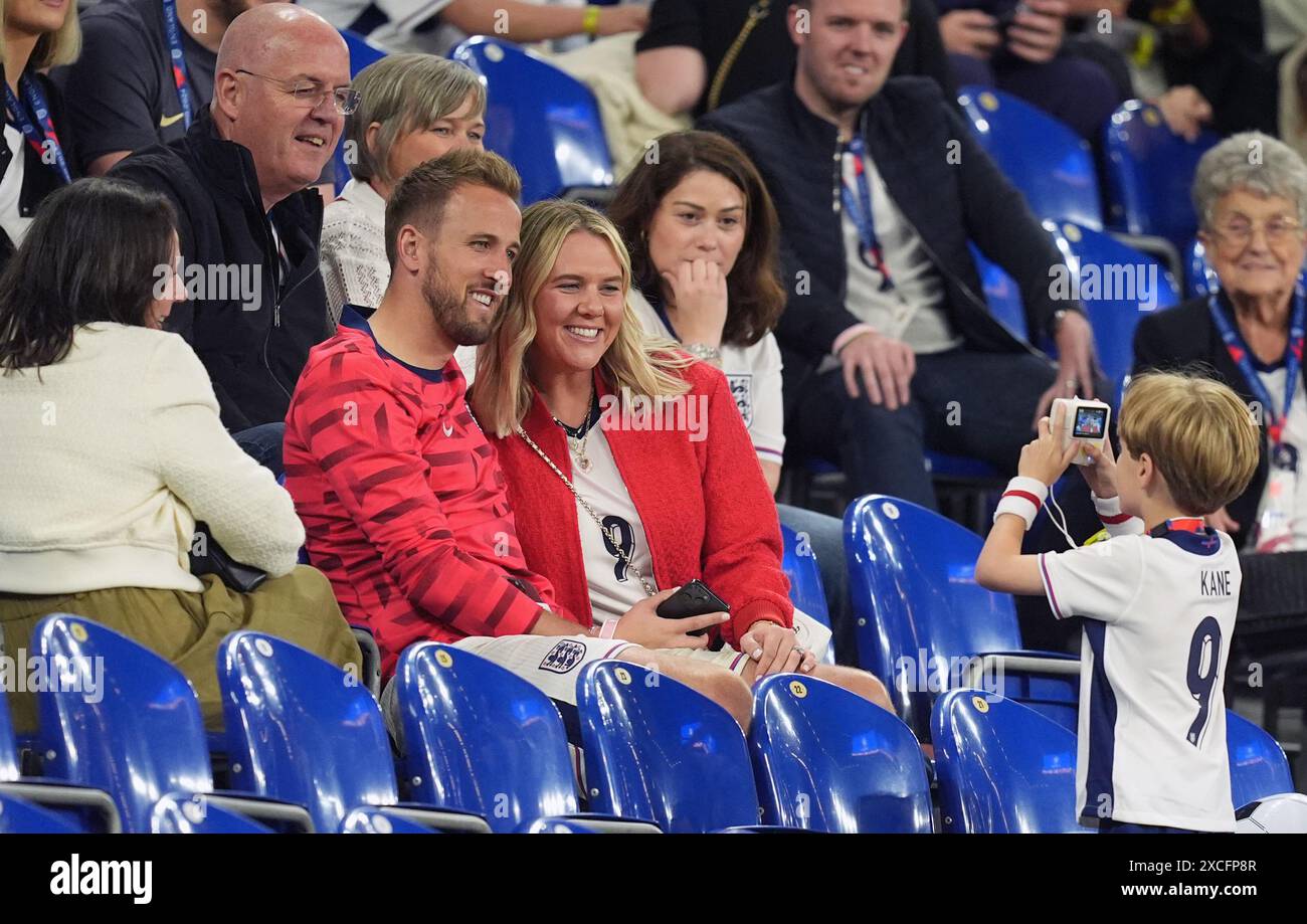 England's Harry Kane with his wife Kate Goodland following the UEFA ...