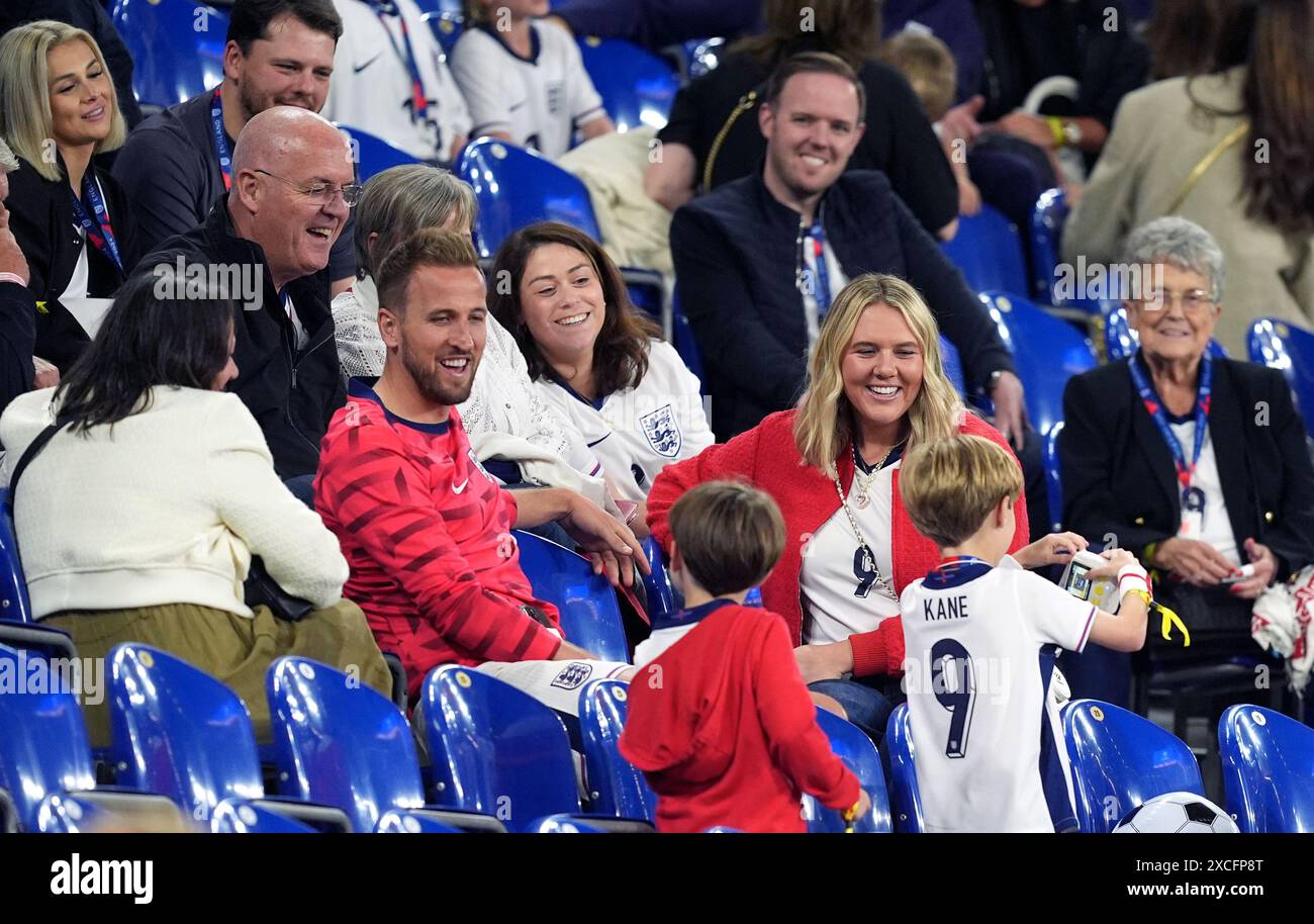 England's Harry Kane with his wife Kate Goodland following the UEFA ...