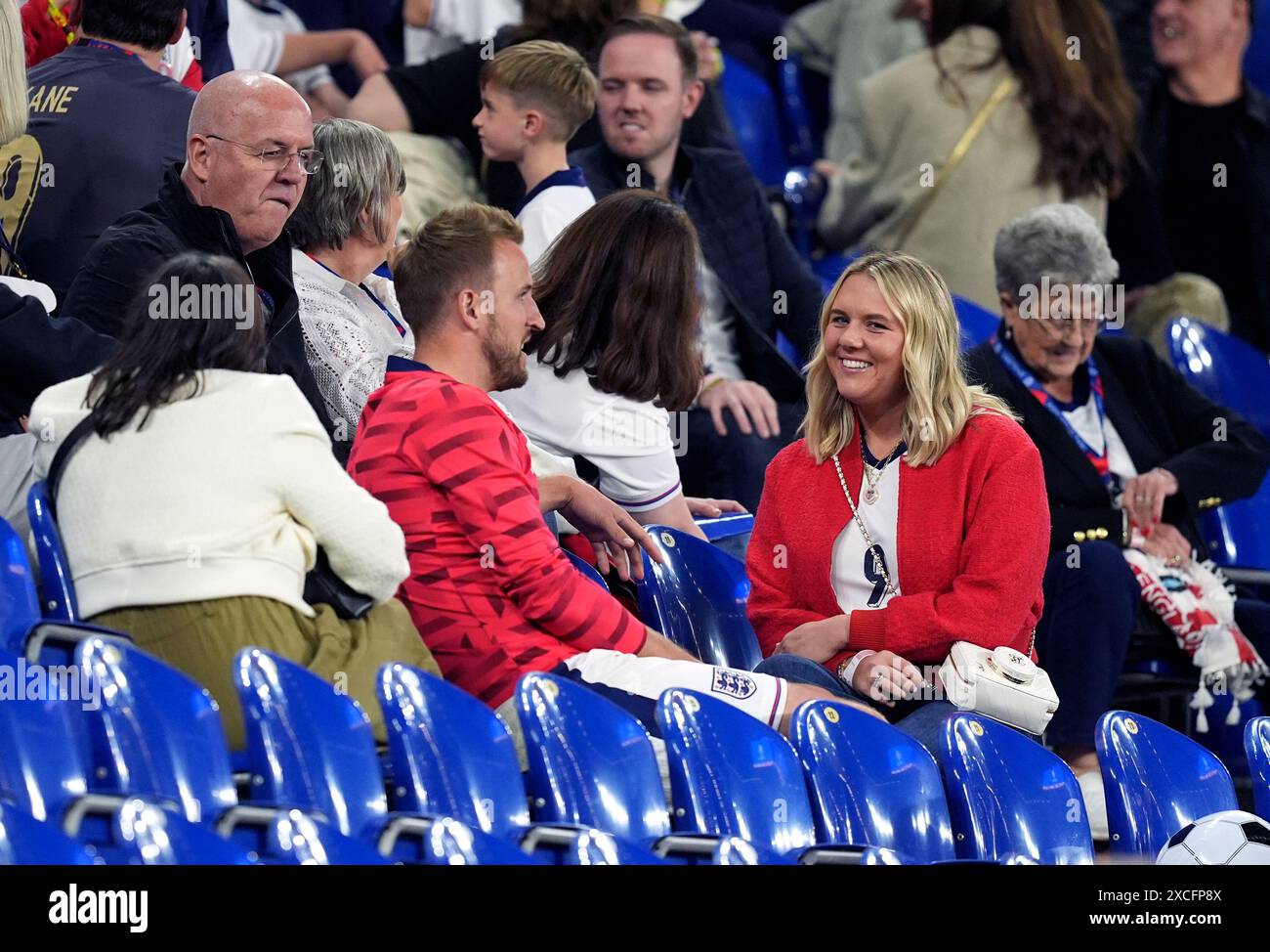 England's Harry Kane with his wife Kate Goodland following the UEFA ...