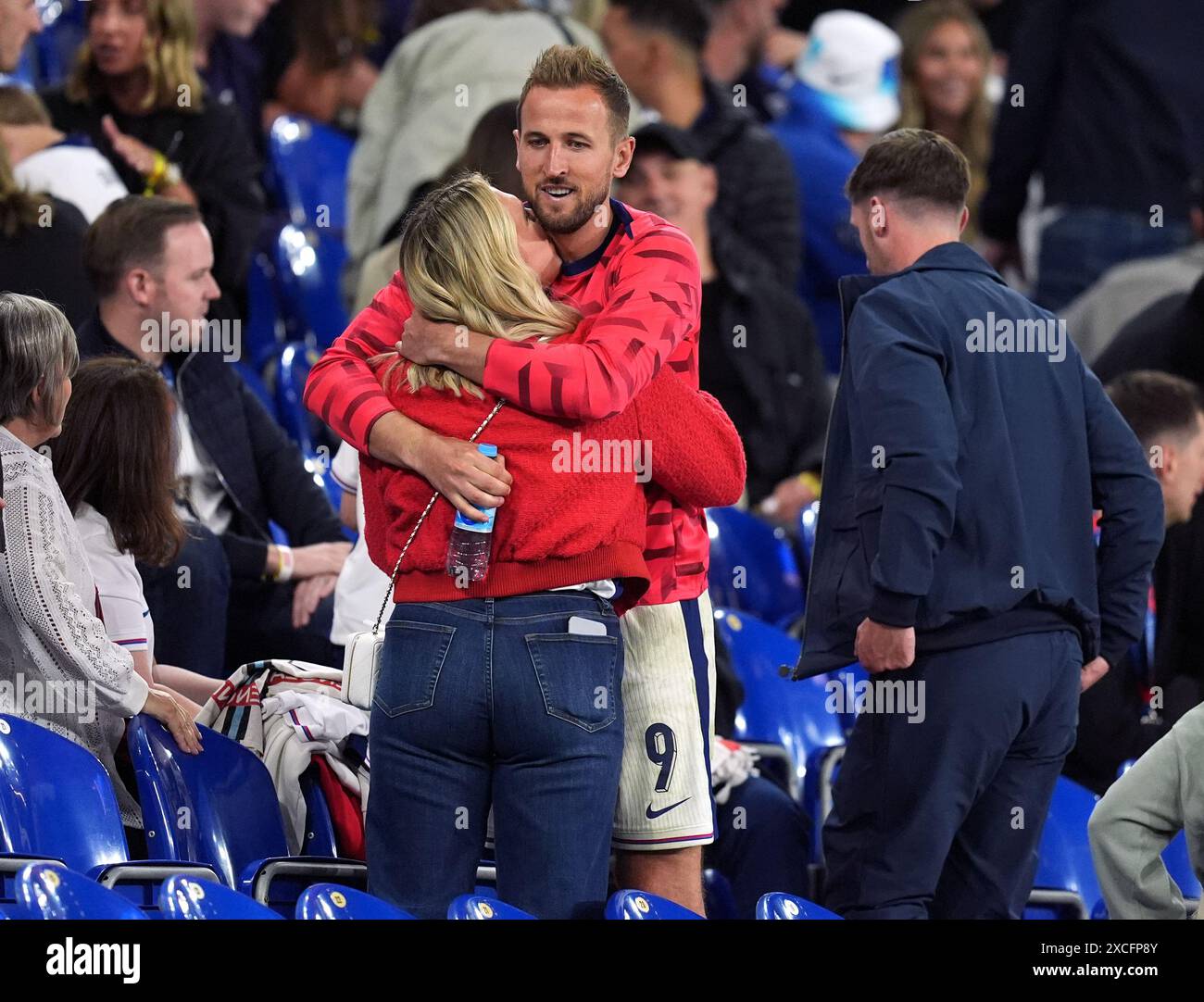 England's Harry Kane with his wife Kate Goodland following the UEFA ...
