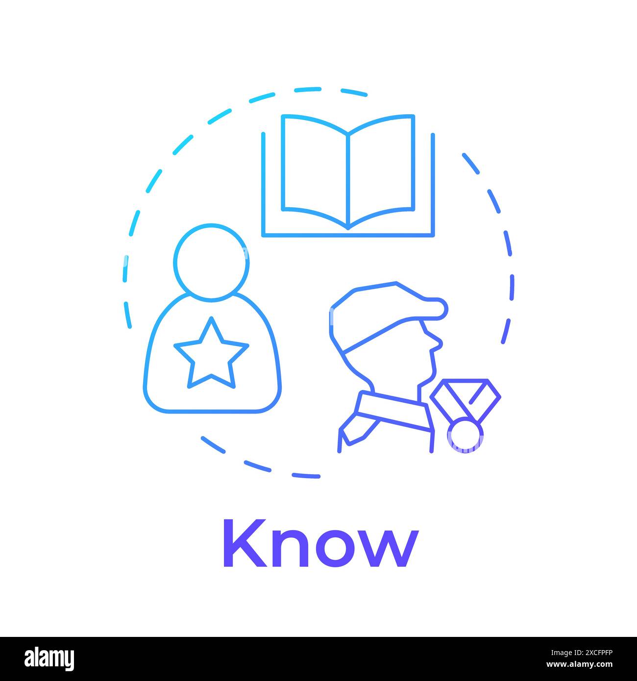 Know military philosophy blue gradient concept icon Stock Vector Image ...