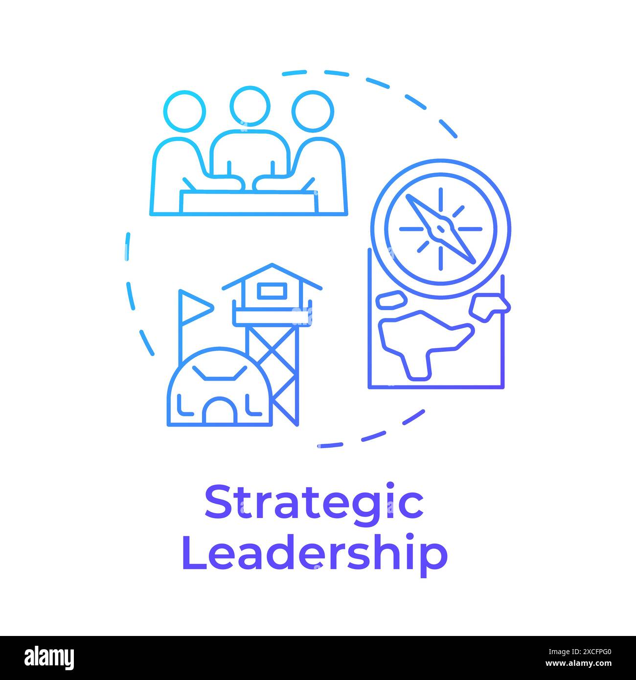 Strategic leadership blue gradient concept icon Stock Vector Image & Art - Alamy