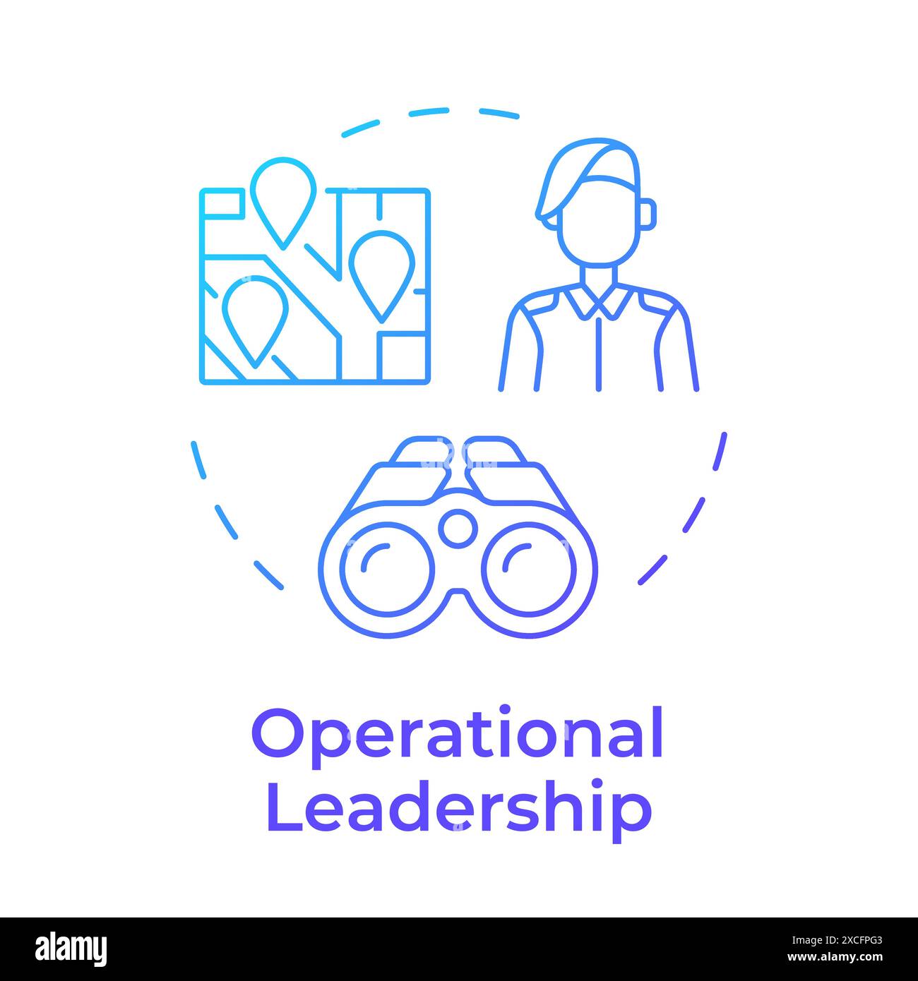 Operational leadership blue gradient concept icon Stock Vector Image ...