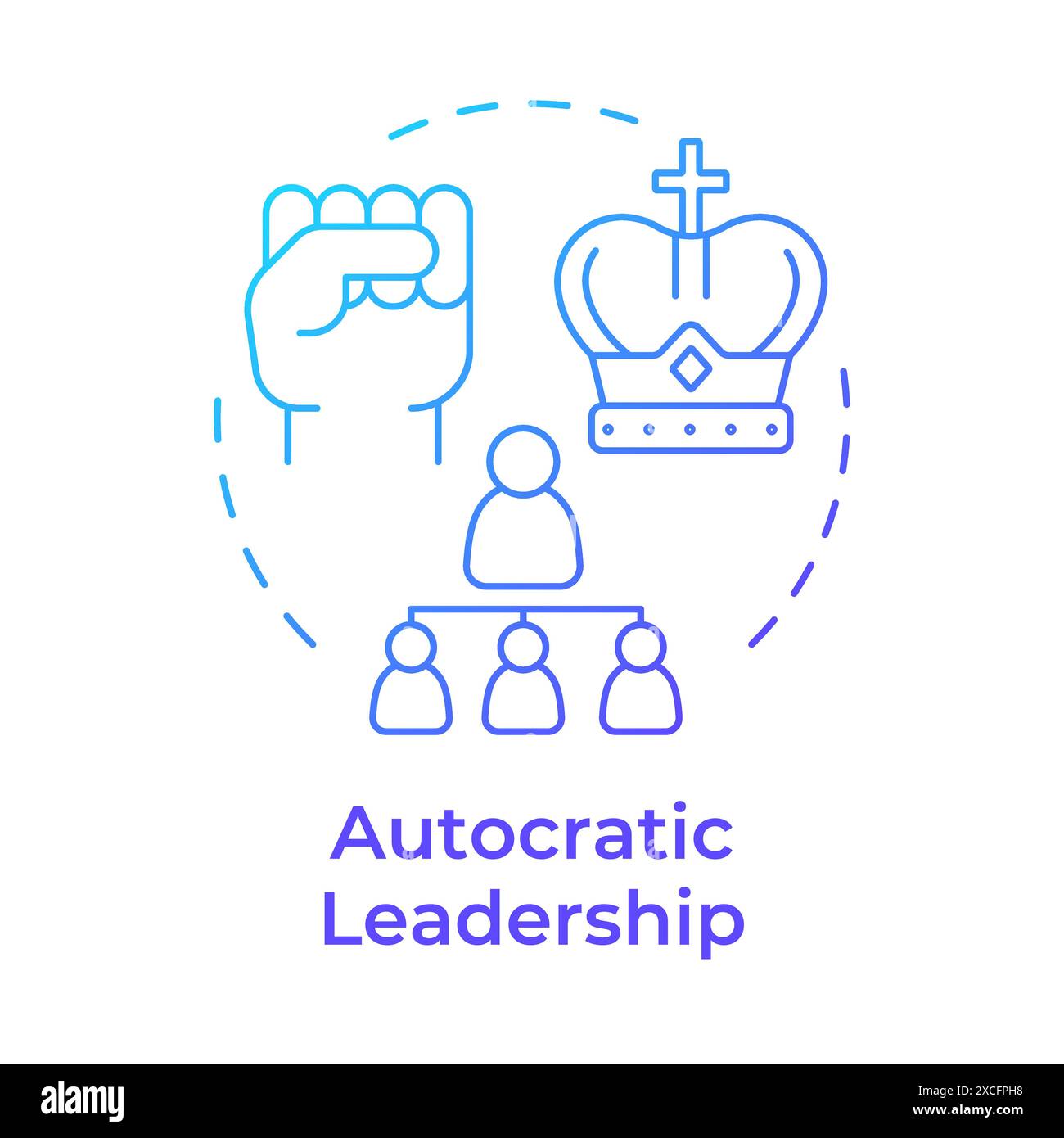 Autocratic leadership blue gradient concept icon Stock Vector Image & Art - Alamy