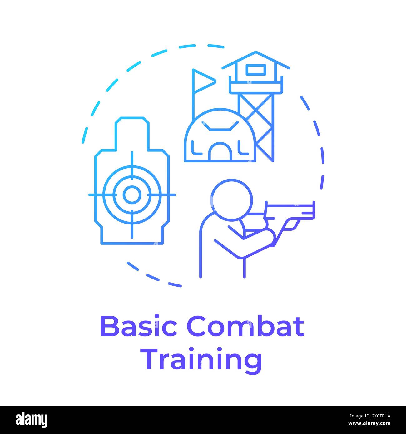 Basic combat training blue gradient concept icon Stock Vector Image ...
