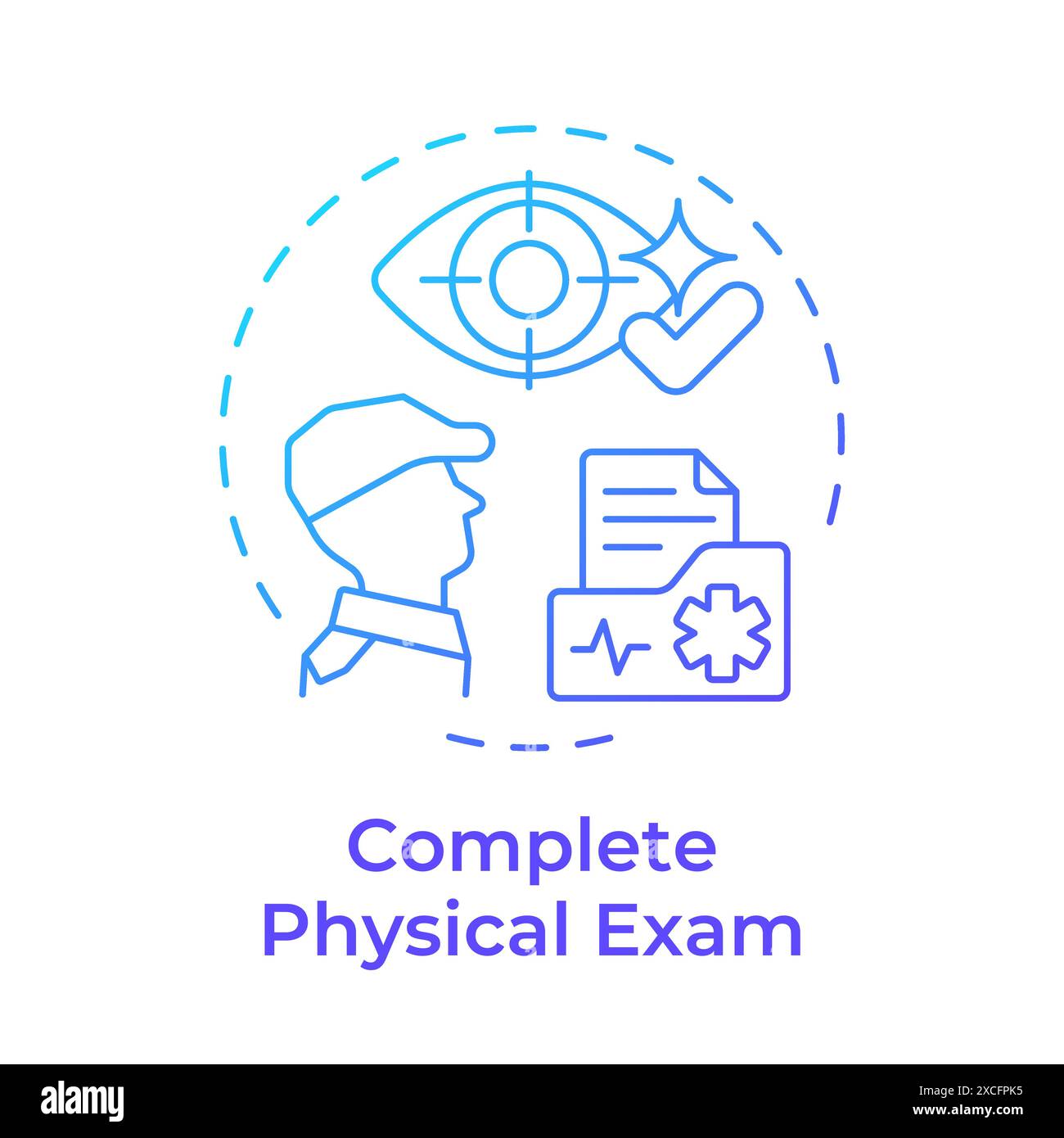 Complete Physical Exam Blue Gradient Concept Icon Stock Vector Image