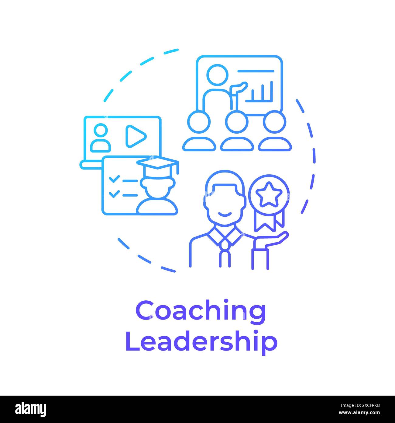 Coaching leadership blue gradient concept icon Stock Vector Image & Art - Alamy