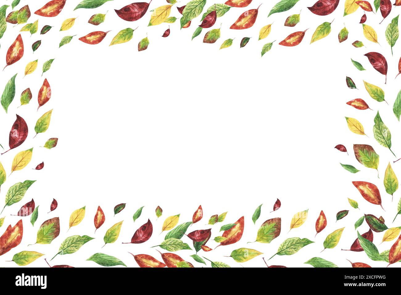 Autumn leaf border. leaves frame. fall .rectangular seamless border ...