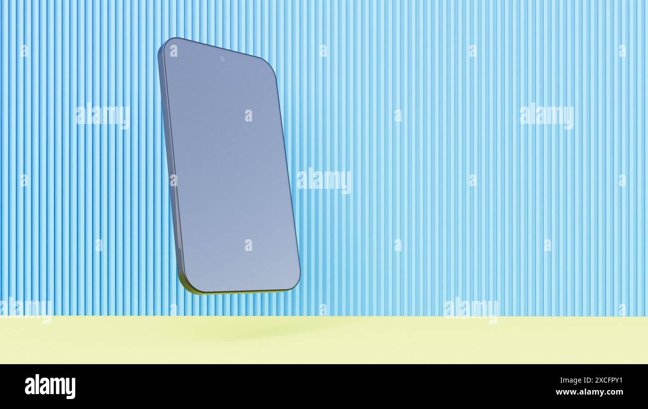 Minimalist modern empty mockup smartphones 3d render Stock Photo - Alamy