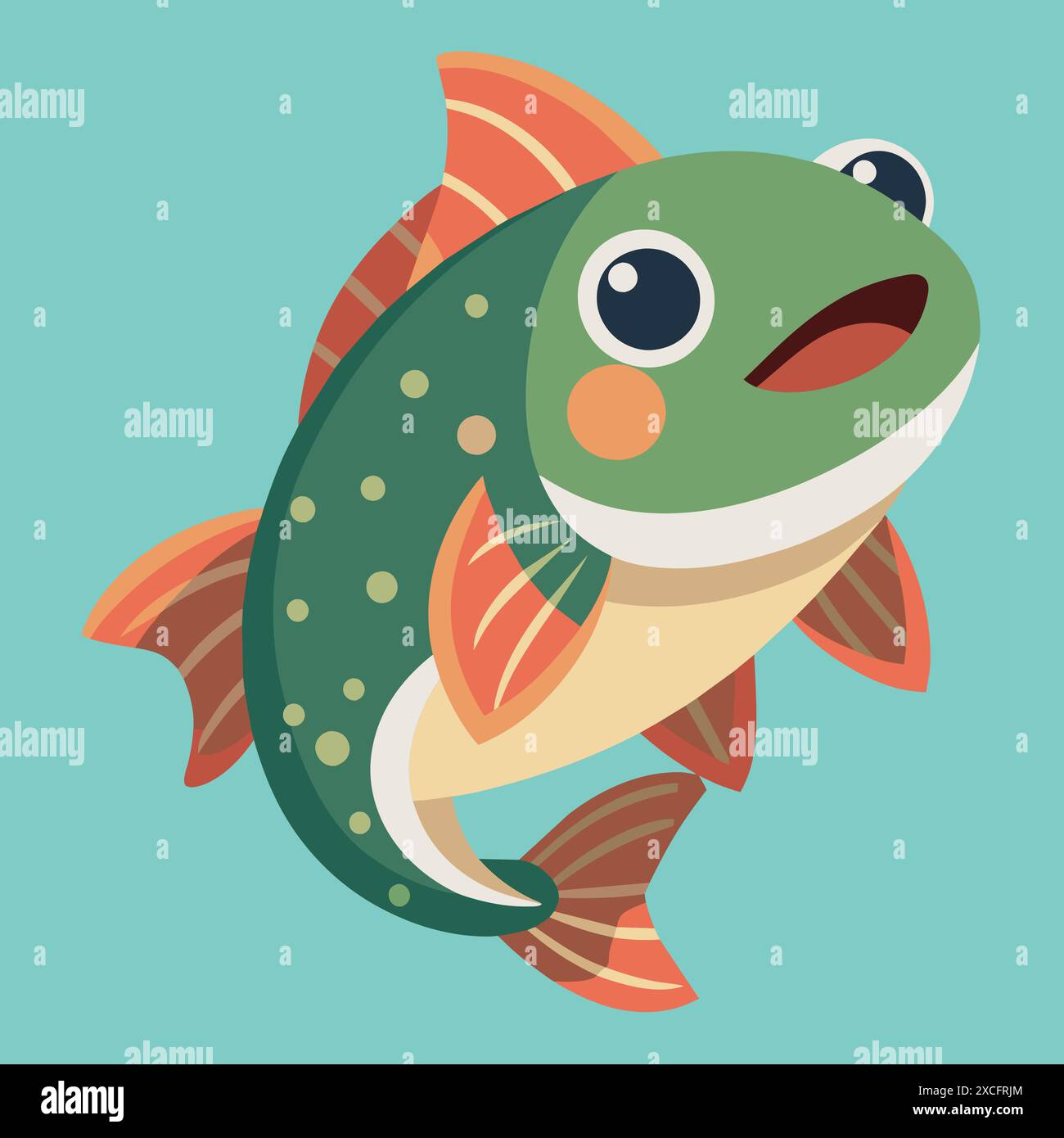Cartoon illustration brook trout hi-res stock photography and images ...