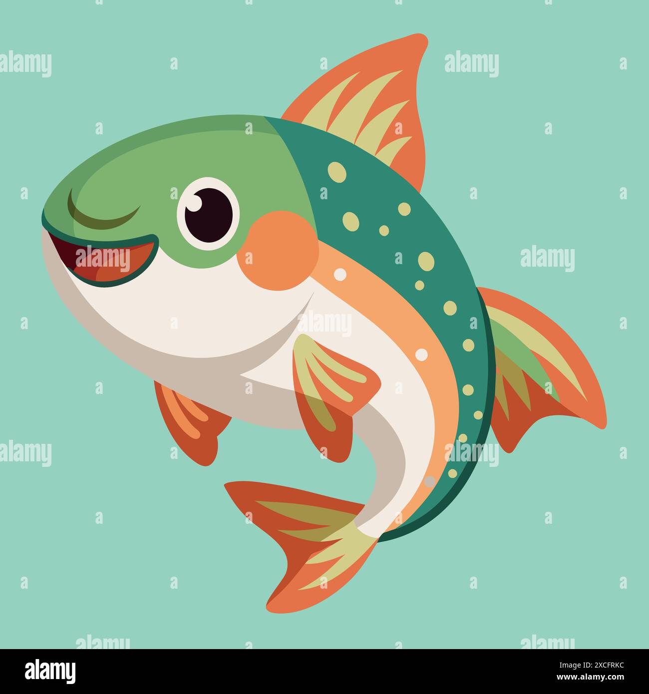 Cartoon illustration brook trout hi-res stock photography and images ...