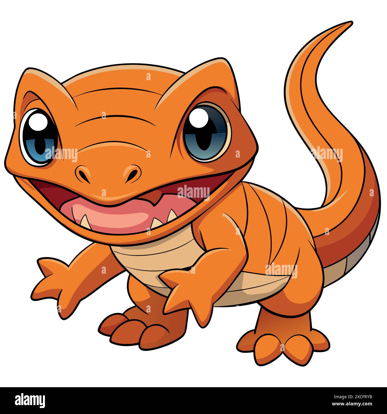 Brown Anole lizard angry vector kawaii. AI generated image. Clipart ...