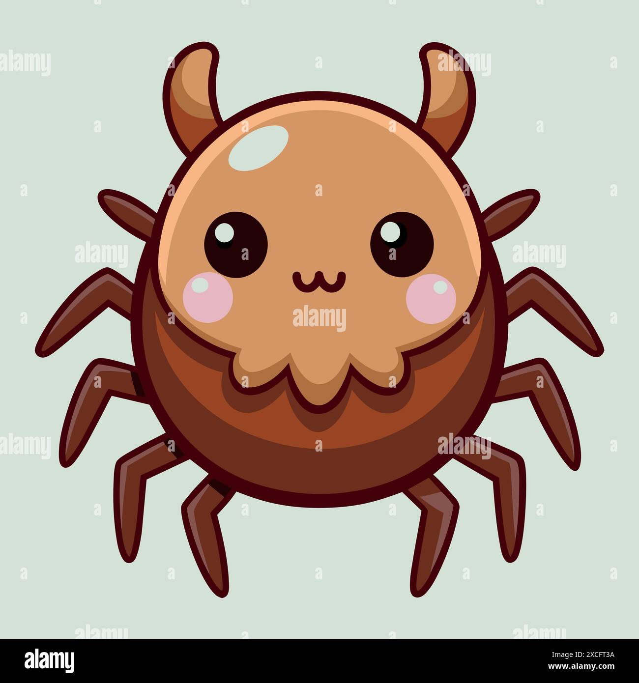 Brown Dog Tick bug lies vector kawaii. AI generated image. Clipart ...