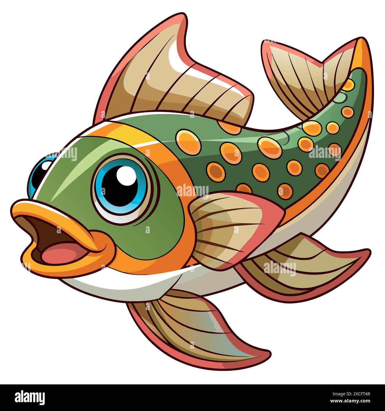 Cartoon illustration brook trout hi-res stock photography and images ...