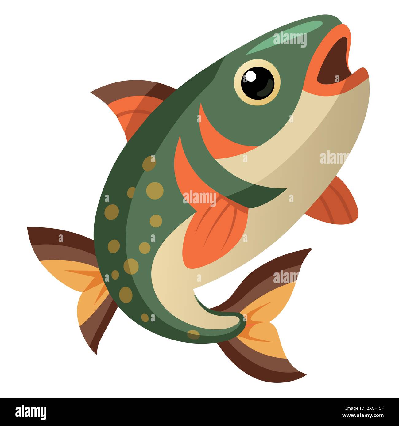 Cartoon illustration brook trout hi-res stock photography and images ...