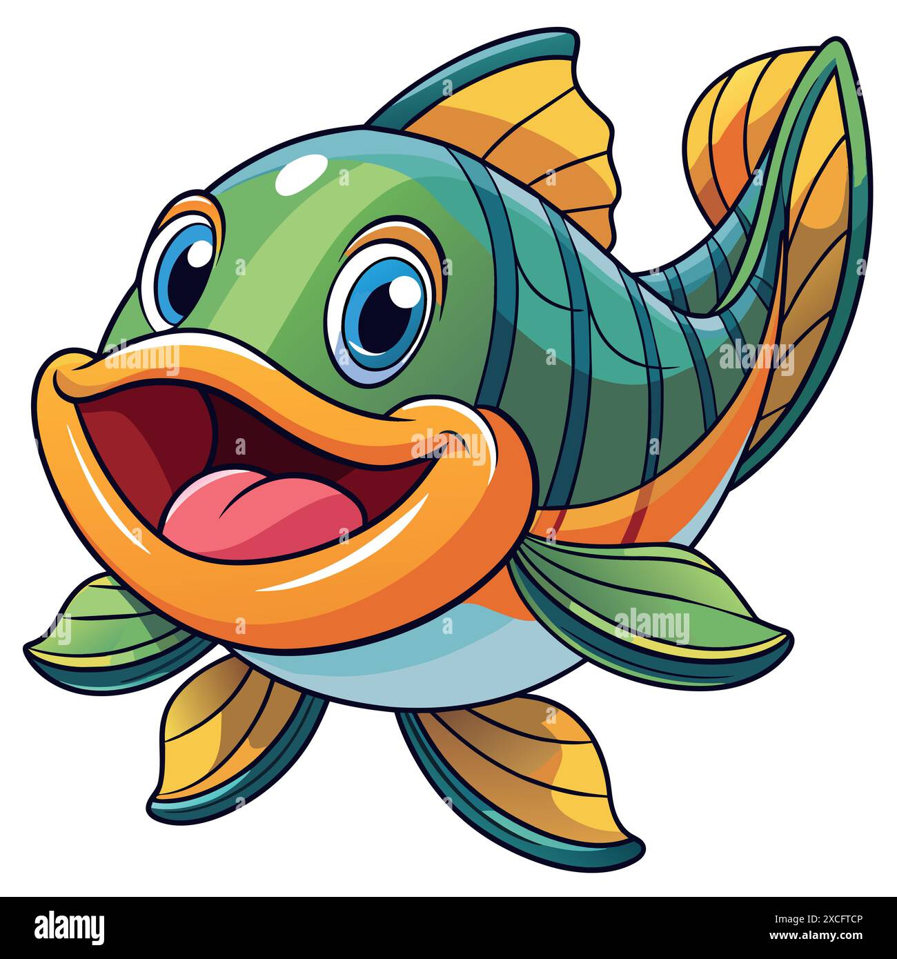 Cartoon illustration brook trout hi-res stock photography and images ...