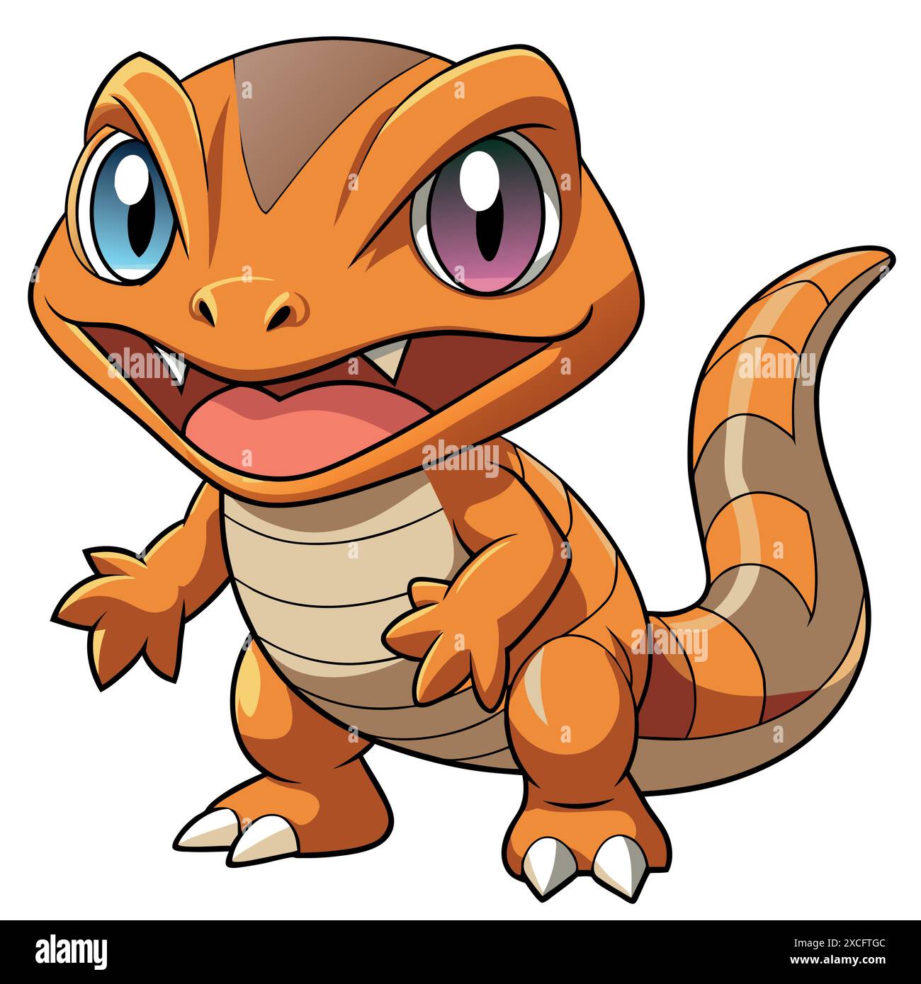 Brown Anole lizard speaks vector kawaii. AI generated image. Clipart ...