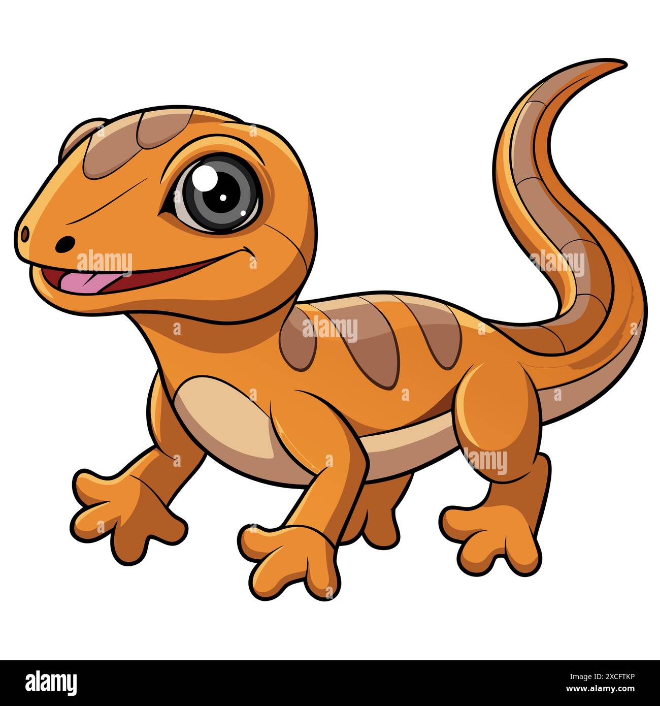 Brown Anole lizard walks vector kawaii. AI generated image. Clipart ...