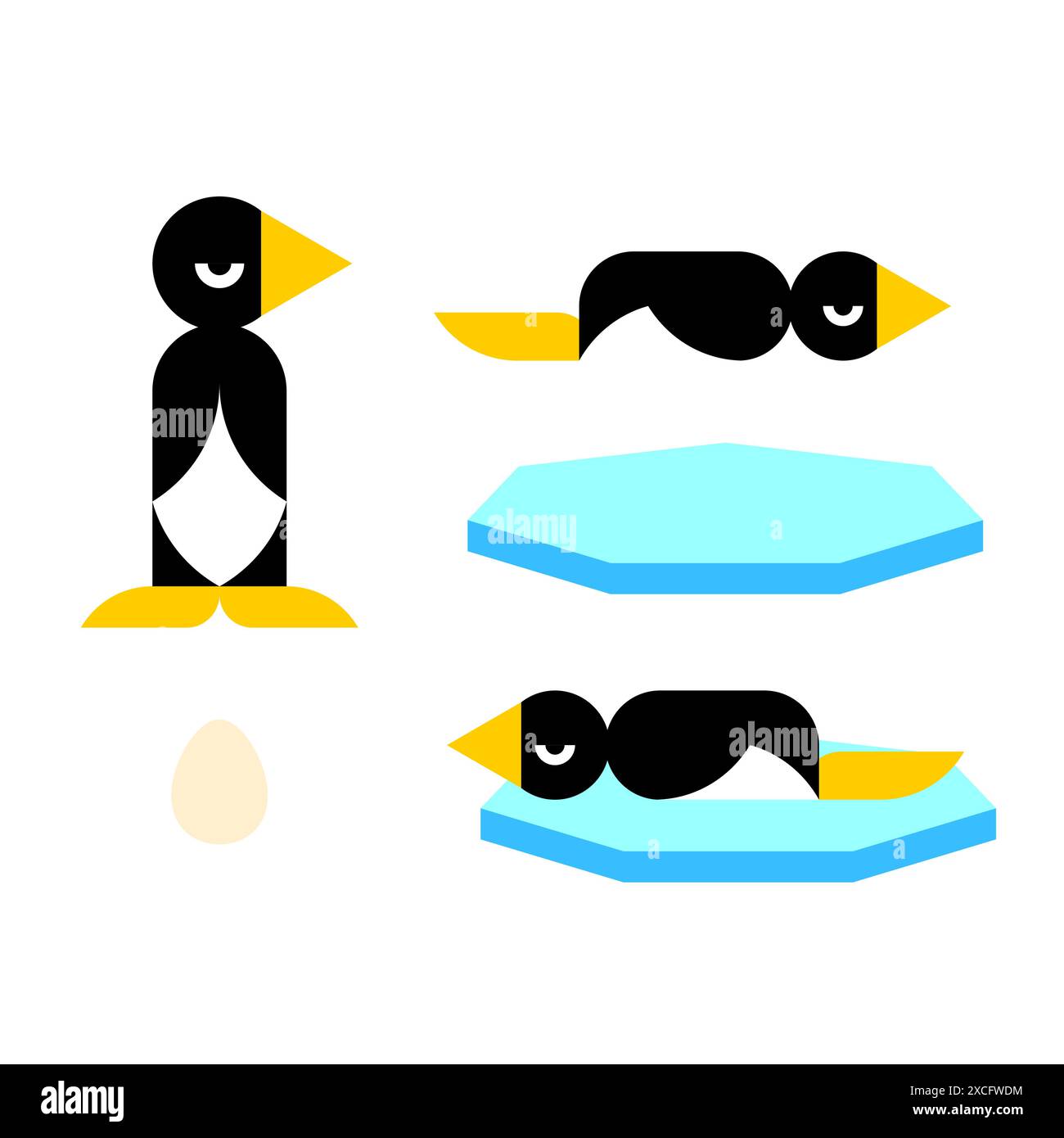 Penguin set cartoon character. North Pole Bird Stock Vector Image & Art ...