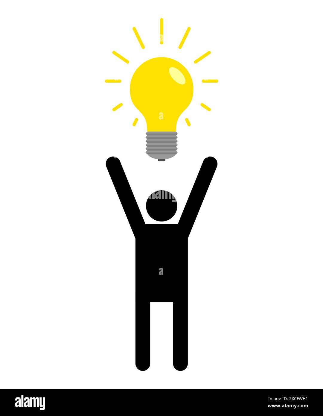 Man holds light bulb above his head. Concept find an idea Stock Vector Image & Art - Alamy