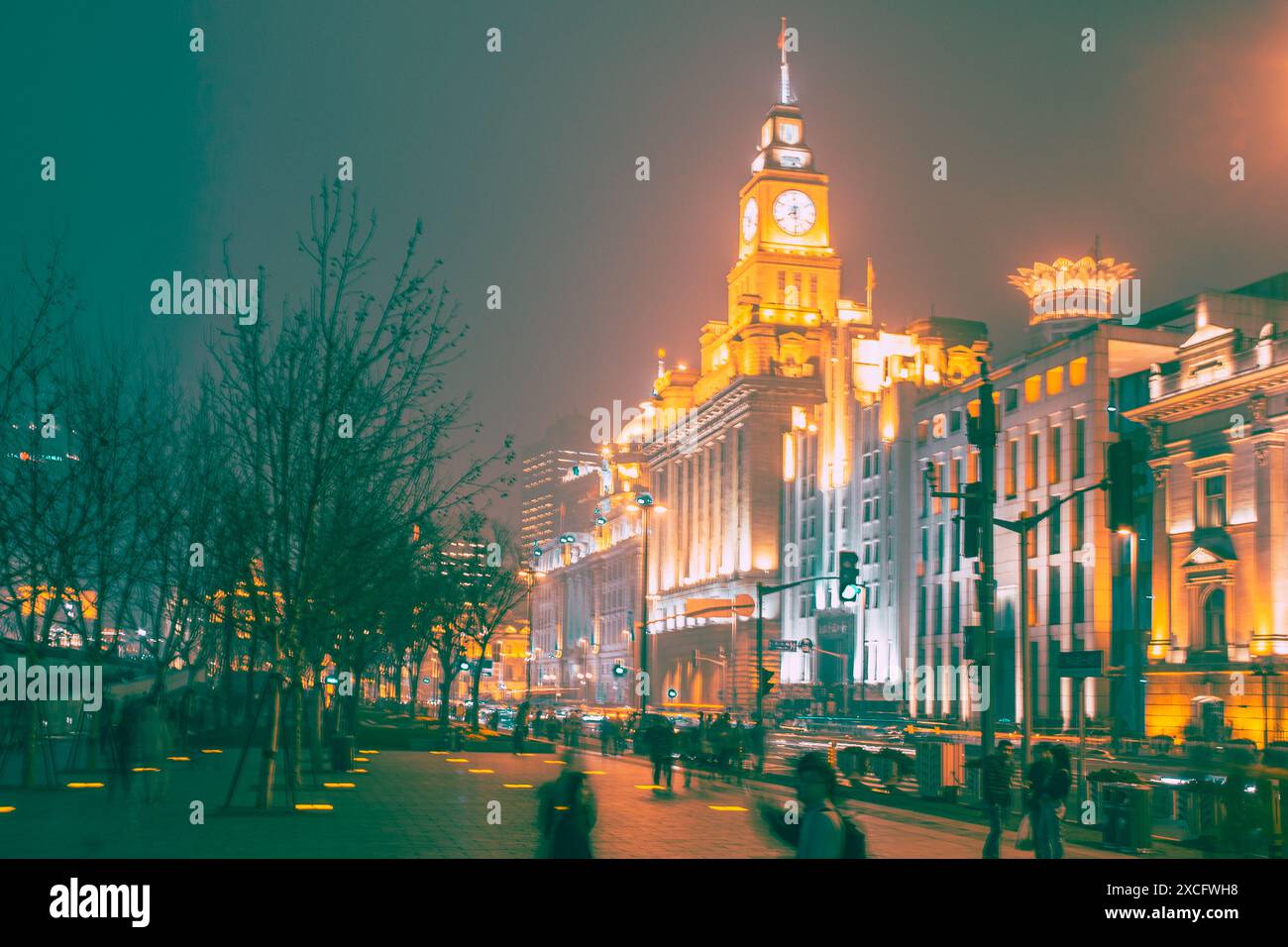 Buildings and art deco architecture along The Bund in Shanghai, China ...