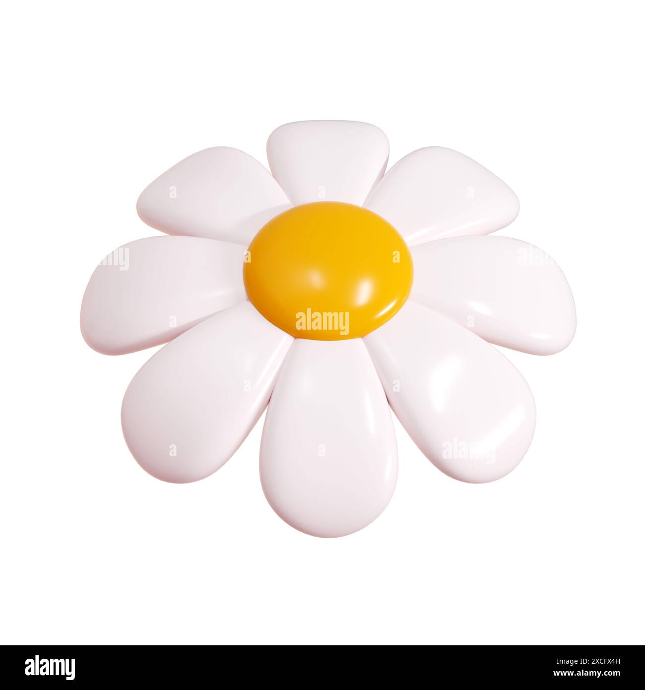 Daisy plastic flower cartoon icon 3d render illustration Stock Photo ...