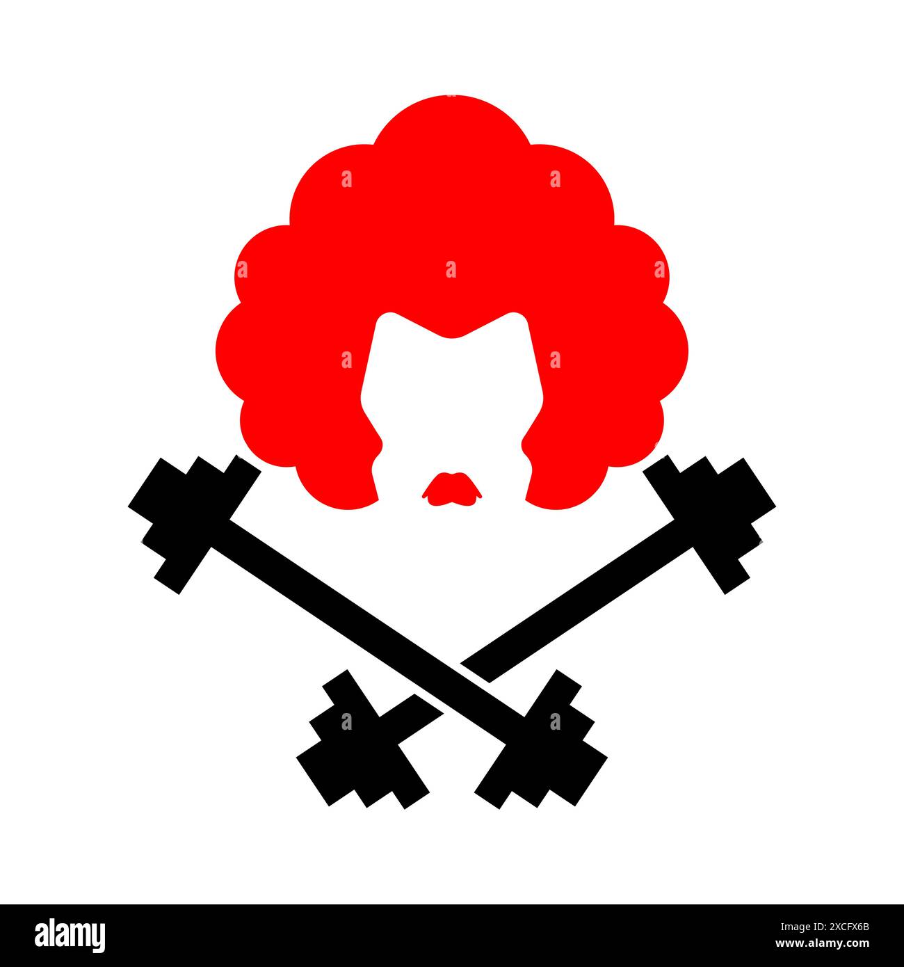 Women's gym sign. Woman hair and barbell Stock Vector Image & Art - Alamy