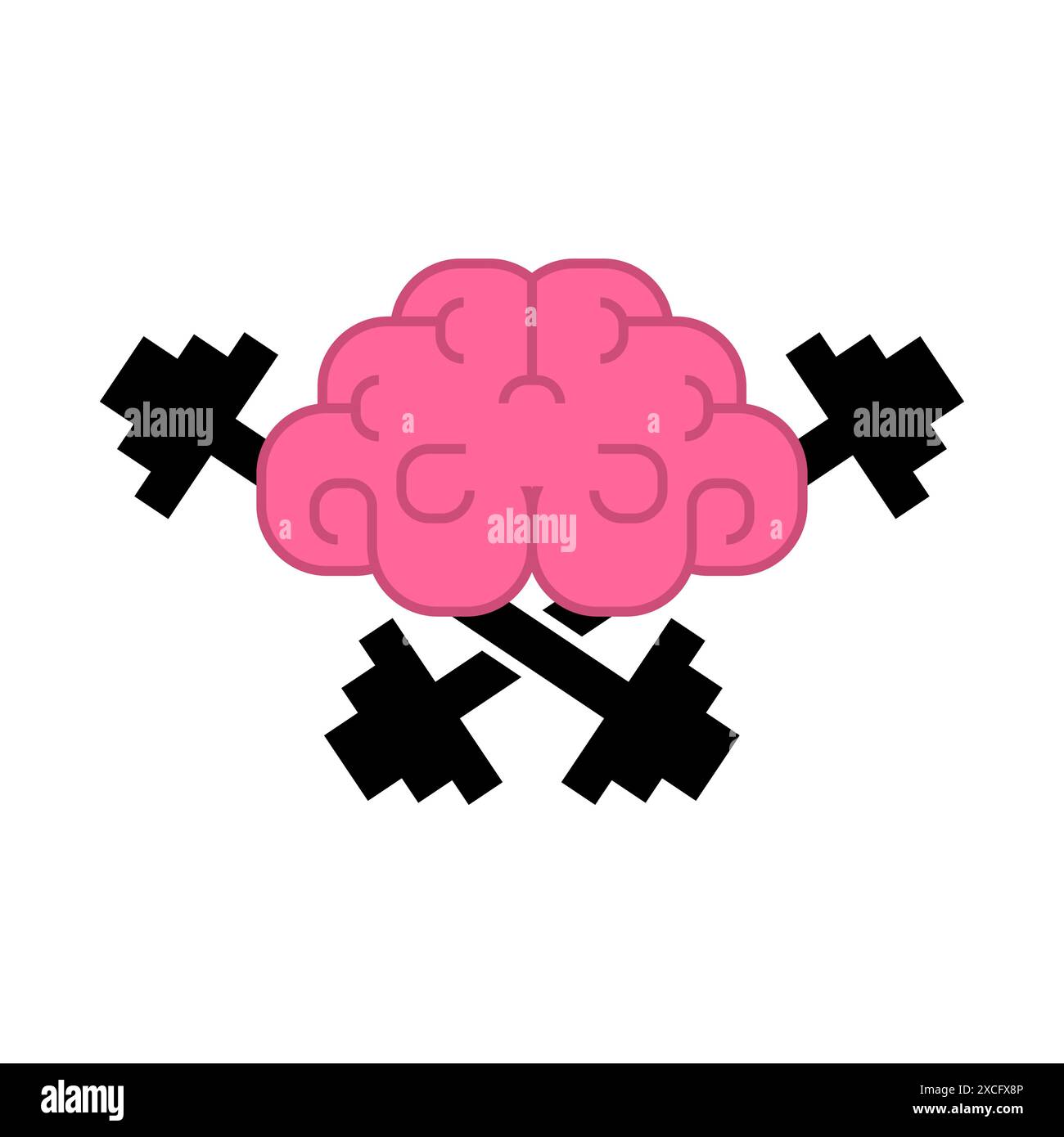 Brain and Barbell Gym Sign. Brain pumping Symbol Stock Vector Image ...