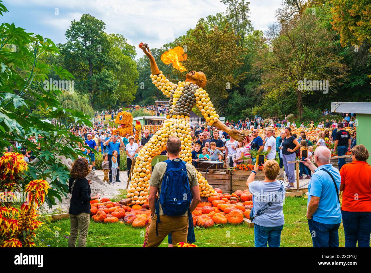 Ludwigsburg, Germany, October 3, 2023, Blooming baroque gardens visited ...