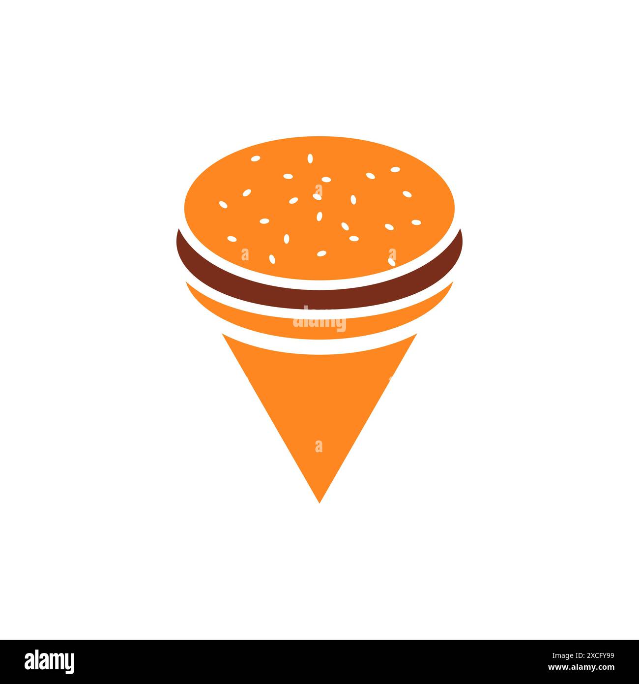 Burger location symbol of map. Fast food location sign of pin. Mark on ...