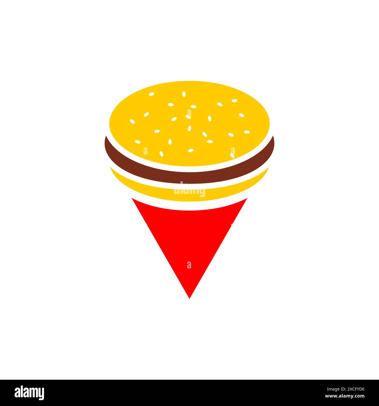 Burger location symbol of map. Fast food location sign of pin. Mark on ...