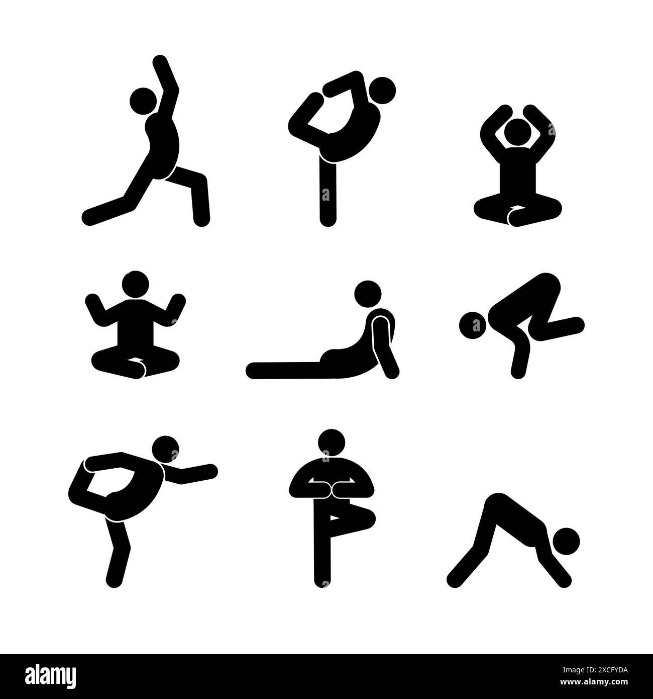 Yoga sign set. Icon for yoga pose class Stock Vector Image & Art - Alamy